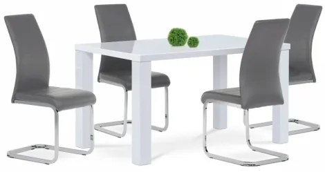 Jídelní židle šedá ekokůže kovová pohupová podnož lesklý chrom DCL-408 GREY