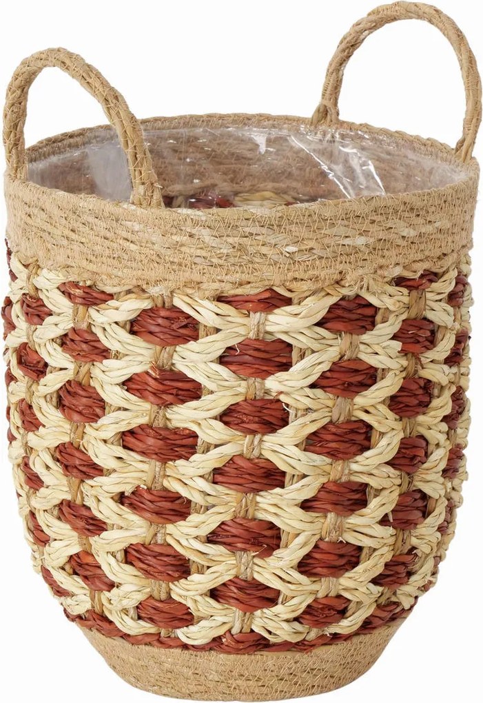 XXXLutz KVĚTINÁČ přírodní materiály, 24/24/34 cm - Květináče a obaly na květináče - 004885495302