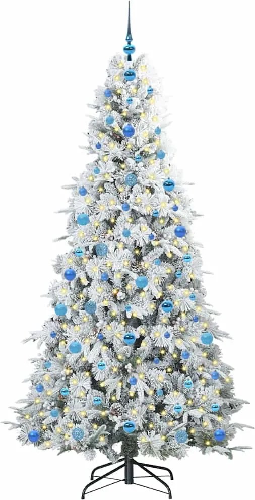 Umělý Skládací Vánoční Strom s stojanem Bílá 210 cm PE a PVC 3397504
