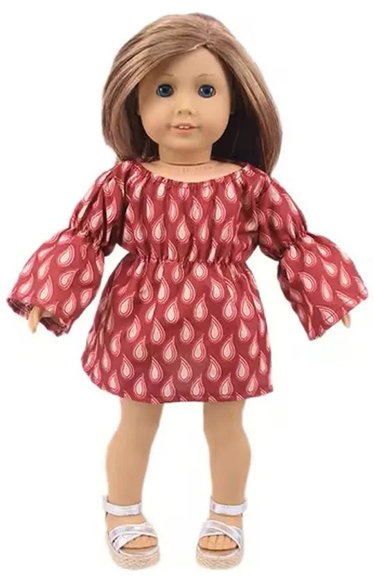 Šatičky pro panenky Baby Born a American girl (43 cm) Varianta: N1747 tmavě červené šaty