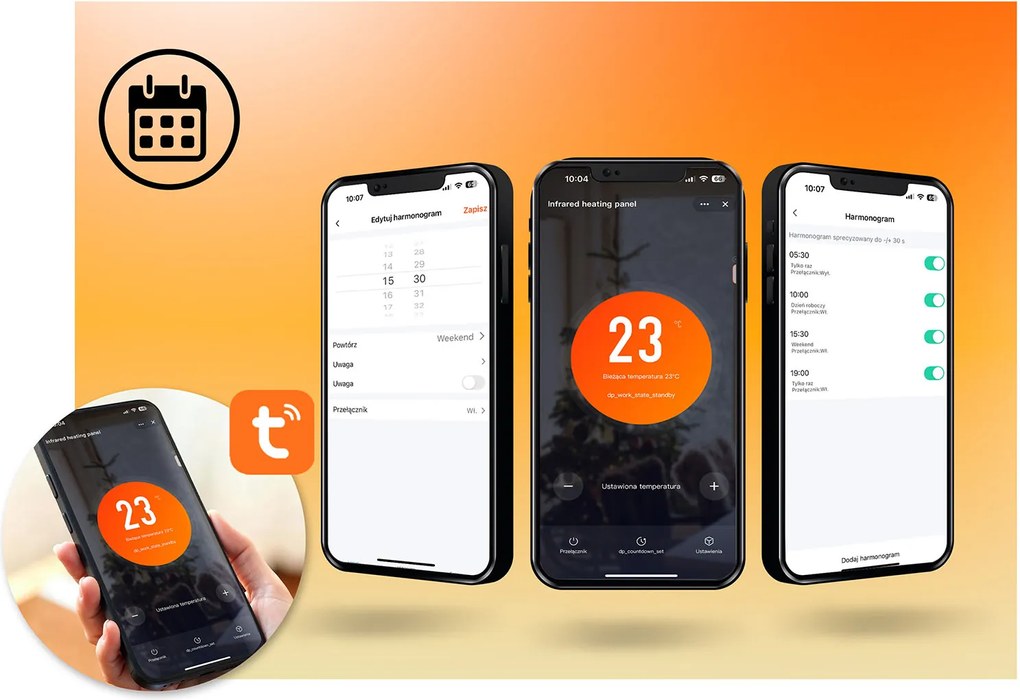 Infračervený ohřívač 720W Berdsen BD-983 WiFi s dálkovým ovládáním a aplikací