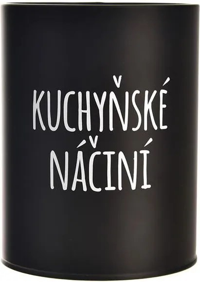 Kulatá plechová dóza KUCHYŇSKÉ NÁČINÍ Black