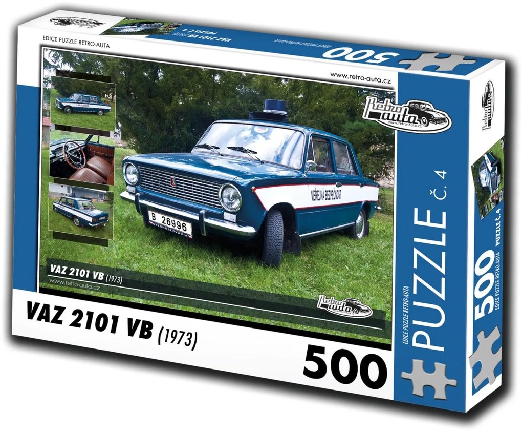 Puzzle retro-auta puzzle č. 4 vaz 2101 vb (1973) 500 dílků