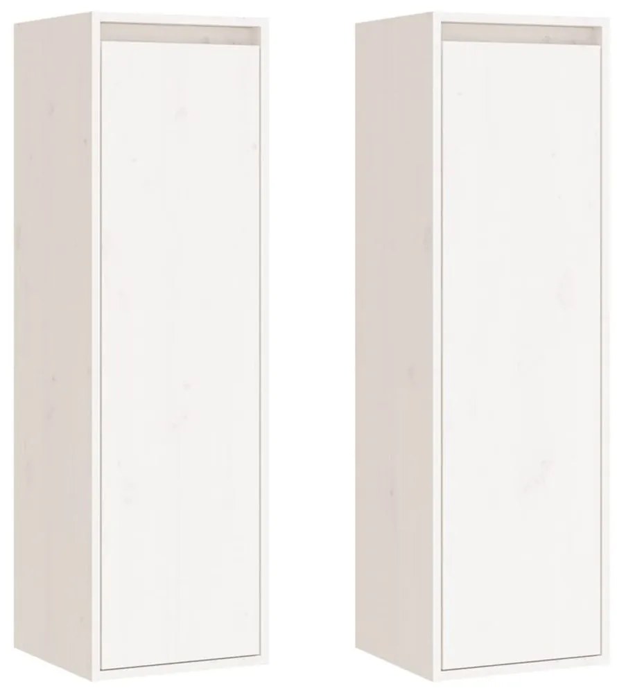 Petromila Nástěnné skříňky 2 ks bílé 30 x 30 x 100 cm masivní borovice