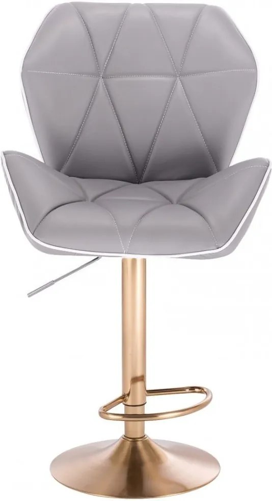 LuxuryForm Barová židle MILANO MAX na zlatém talíři  - šedá