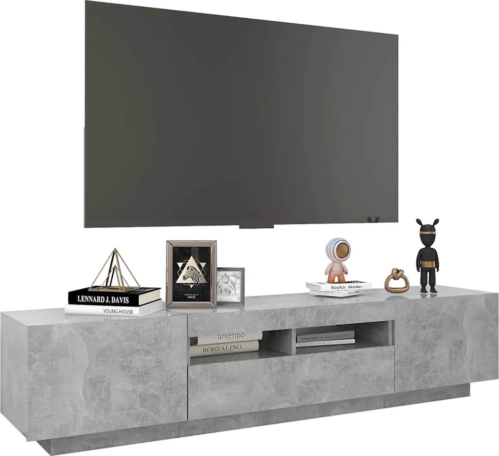 TV skříňka s LED osvětlením betonově šedá 180 x 35 x 40 cm 3081901