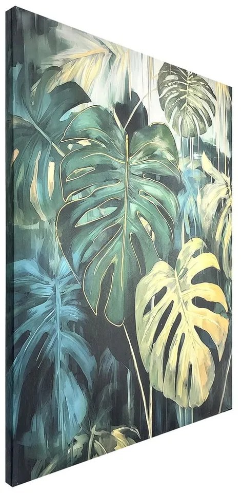 Obraz s ručně malovanými prvky na plátně 70x100 cm Monstera – Styler