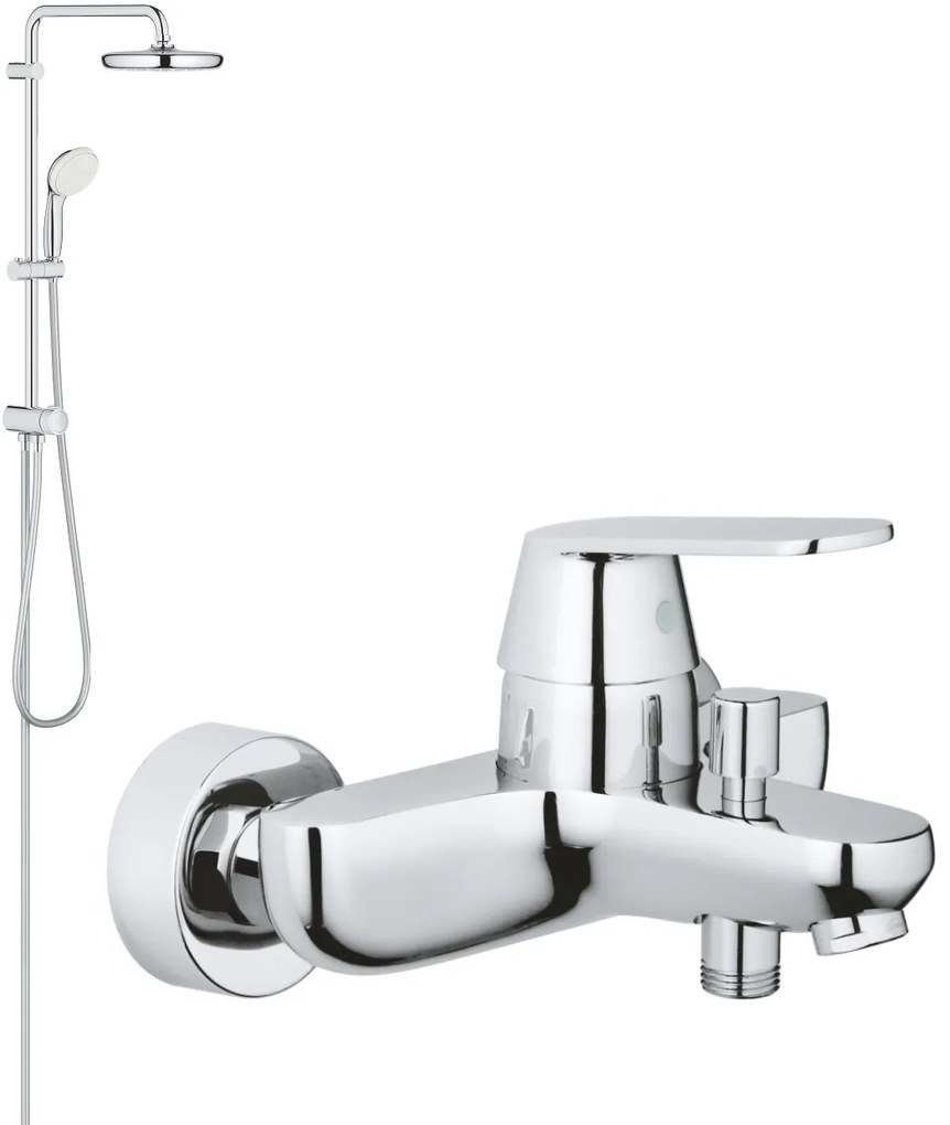 Set sprchová sada Grohe New Tempesta 26381001, vanová baterie Grohe Eurosmart Cosmopolitan 32831000