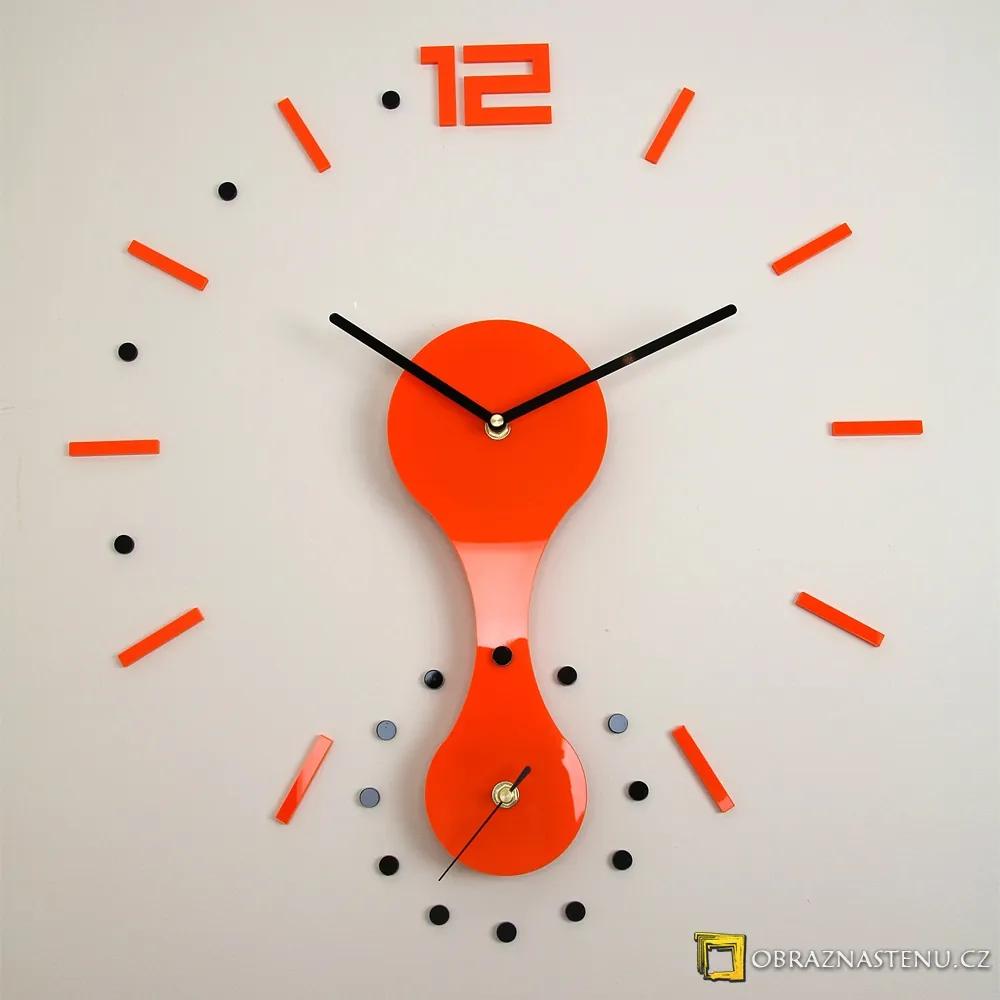 Moderní nástěnné hodiny Orange Pixel NH035