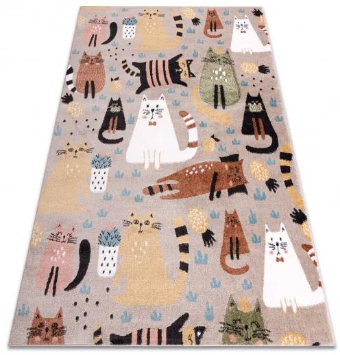 Dywany Łuszczów Dětský kusový koberec Fun Kittens Cats beige ROZMĚR: 200x290