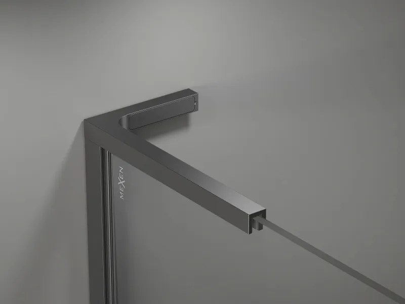 Mexen, Mexen Kioto-X L sprchová stěna 70 x 200 cm, průhledná 10 mm, pistolový kov - 800-070-107-95-00-X
