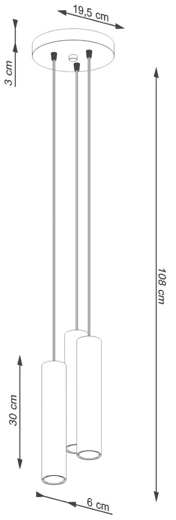 Závěsné svítidlo Lagos, 3x oranžové kovové stínítko,