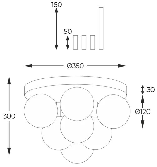 Zuma Line 5646 - Přisazený lustr ALI 7xG9/40W/230V