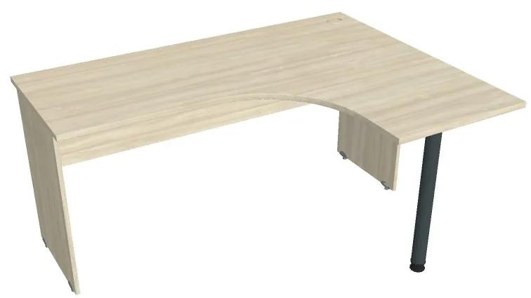 Stůl ergo levý 160*120 cm - Hobis Gate GE 60 L Dekor stolové desky: akát, Dekor lamino podnože: akát, Barva nohy: černá