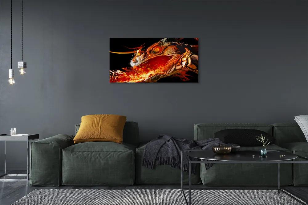 Obrazy na plátně Ohnivého draka 125x50 cm