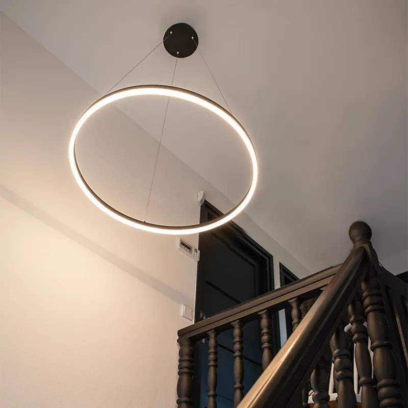 Designové závěsné svítidlo černé 80 cm vč. LED s 3-stupňovým stmíváním - Anello