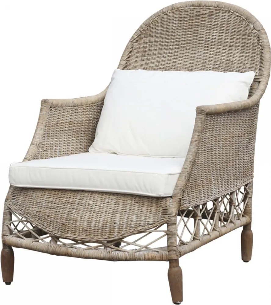 Přírodní ratanové křeslo Old French chair - 76*110*100 cm