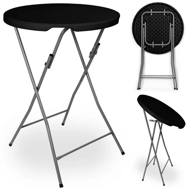 Skládací stolek GALA 80 cm černý