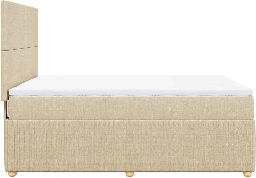 Box spring postel s matrací krémová 140x190 cm textil 3294349