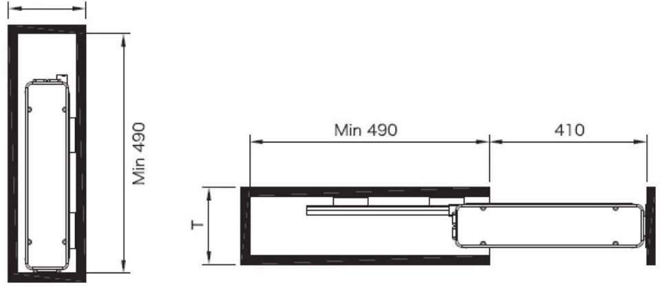 Plnovýsuvný dvojkoš boční Elegance s tl. dov. Levý, 110x470x570mm, antracit