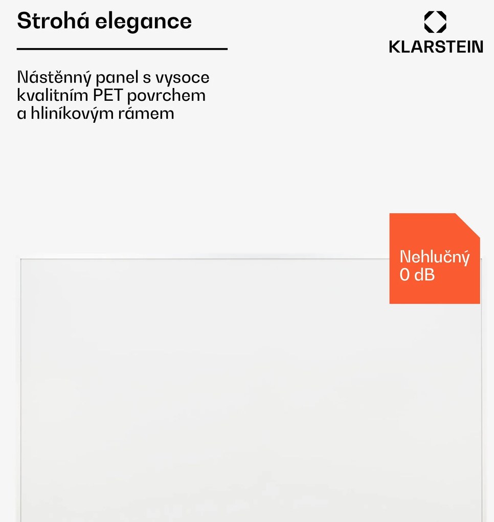 Klarstein Wonderwall 600 Smart, infračervený ohřívač, 60 x 100 cm, 600 W, časovač, IP24, bílý