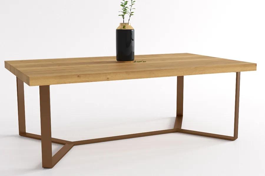 Moderní stoly Konferenční stolek MONZA masiv dub/ocel