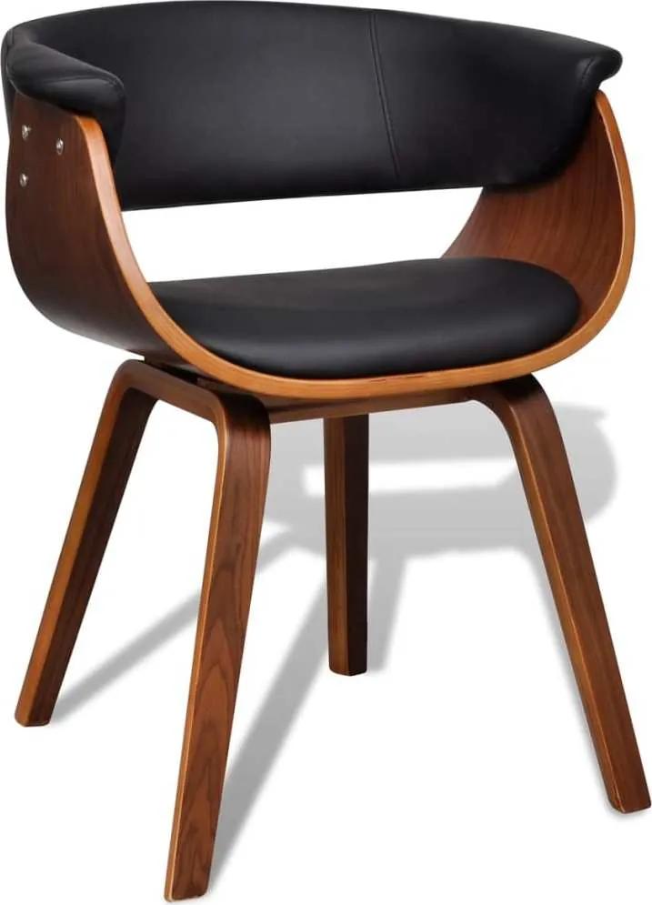 vidaXL Jídelní židle ohýbané dřevo a textil [283129] Barva: černá a tmavě hnědá