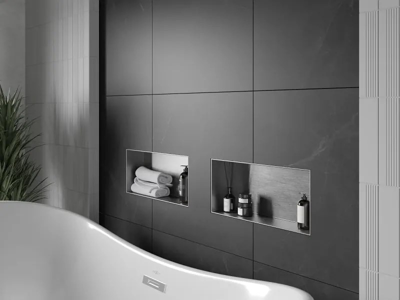 Mexen X-Wall-NR nástěnná polička bez límce 45 x 20 cm, inox - 1911452010