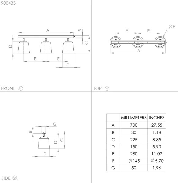 Eglo 900433 - Bodové svítidlo COTORRO 3xE27/25W/230V