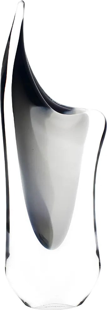 Skleněná hutní váza model 04, opálově bílá a kouřově černá, 24 cm | České hutní sklo od Artcristal Bohemia