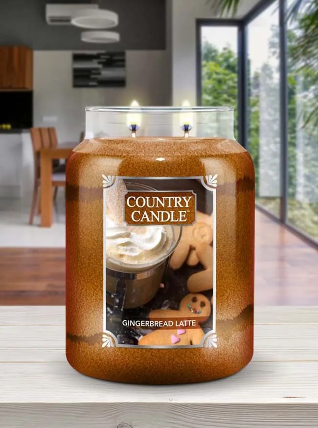 Country Candle – vonná svíčka Gingerbread Latte (Perníkové laté), 680 g