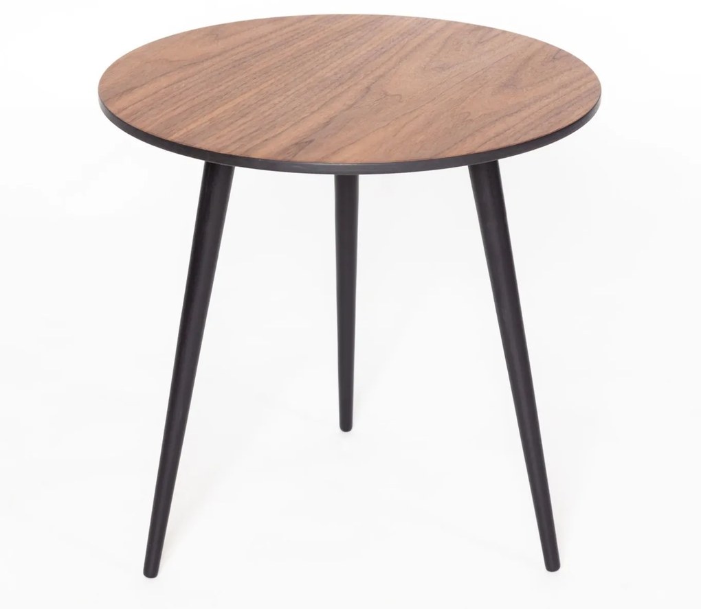 Ragaba Kulatý konferenční stolek Larga Small, 45x44 cm, ořech/černá