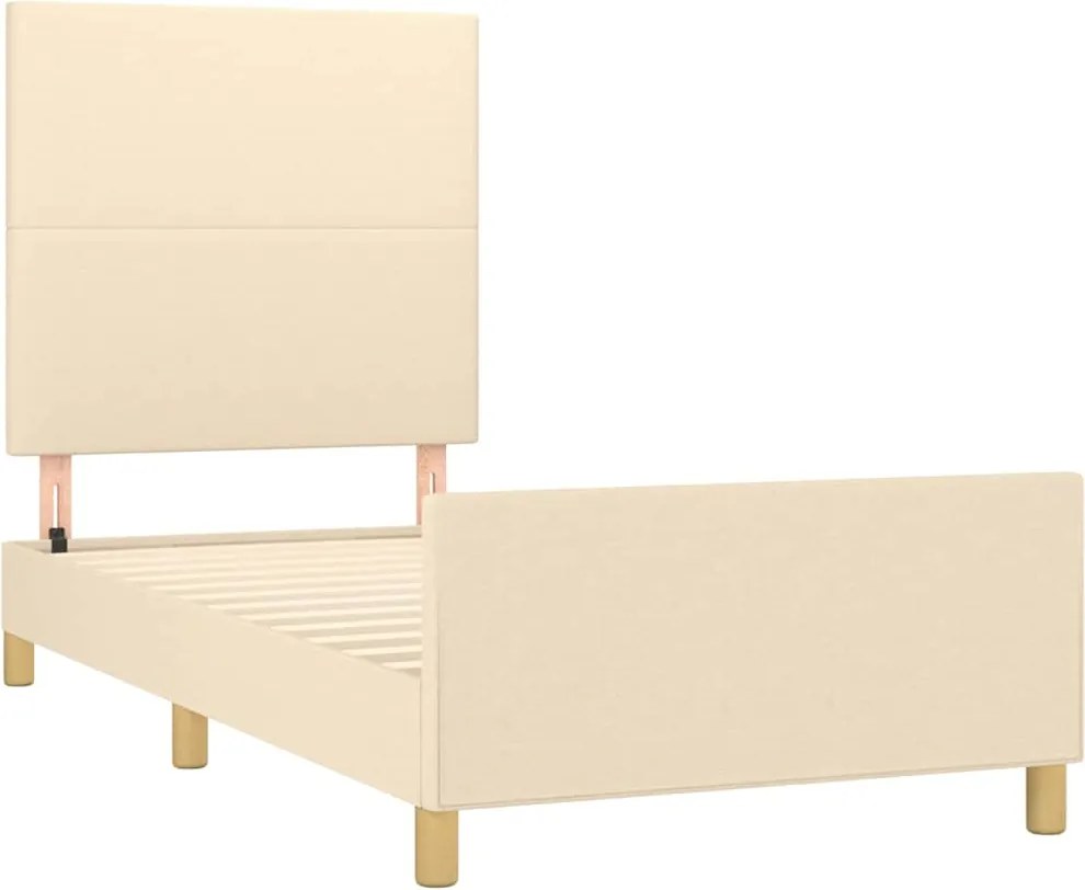 Rám postele bez matrací krémově 90x200 cm textil 3124868