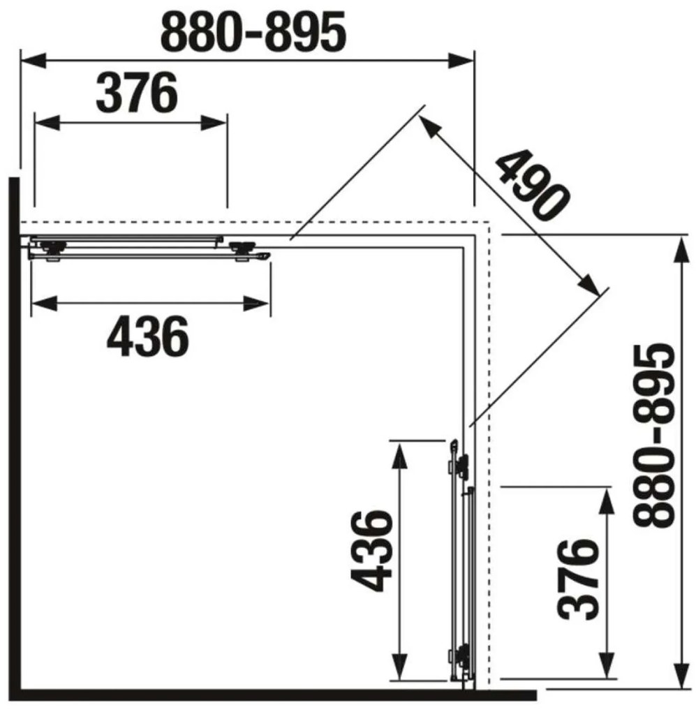 Jika Nion - Sprchový kout 90x90 cm, Jika perla Glass, stříbrná/sklo arctic H2512N20026661