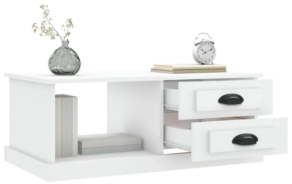 Konferenční stolek bílý 90 x 50 x 35 cm kompozitní dřevo - Default Title