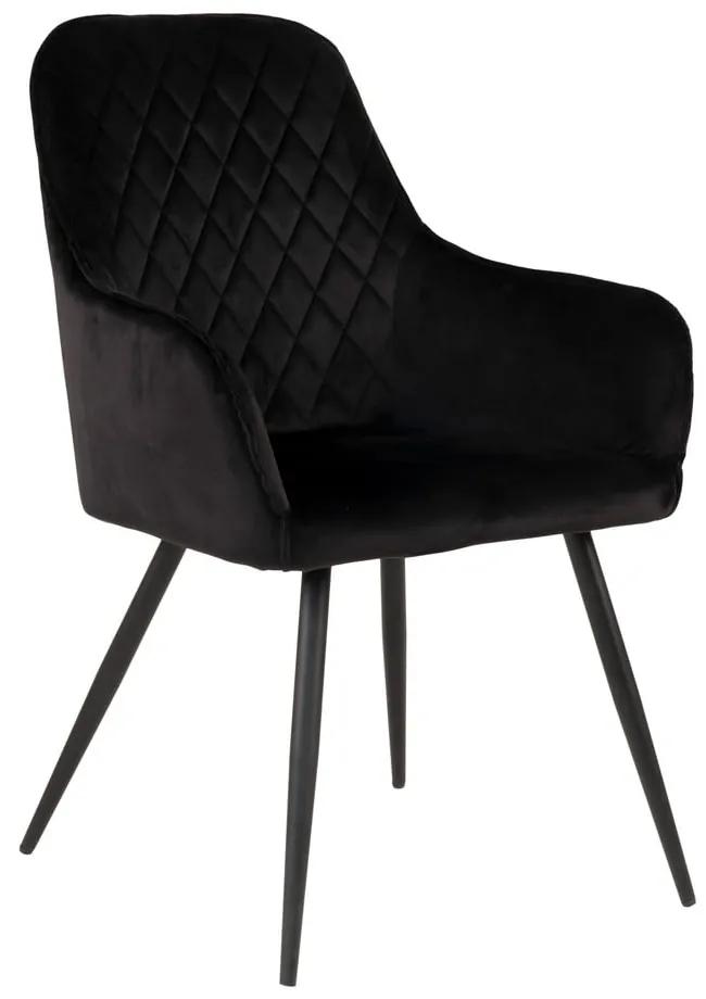 Černé sametové jídelní židle v sadě 2 ks Harbo - House Nordic