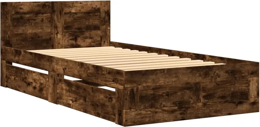 Rám postele s čelem kouřový dub 75 x 190 cm kompozitní dřevo 3295622