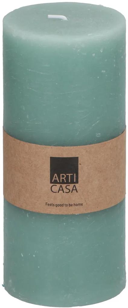 Sloupová svíčka Arti Casa, zelená, 7 x 16 cm
