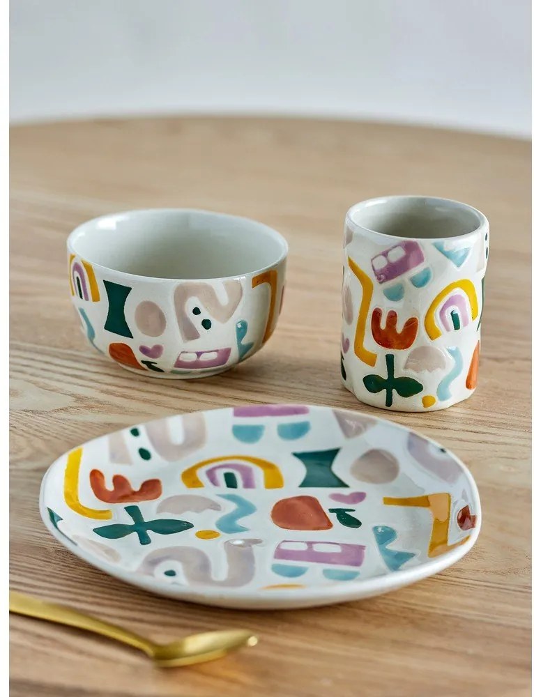 Kameninová dětská jídelní sada 3 ks Filur – Bloomingville Mini