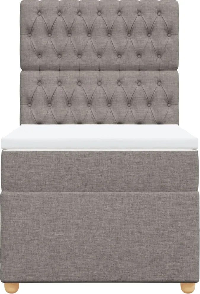 Box spring postel s matrací taupe 90x200 cm textil 3291174