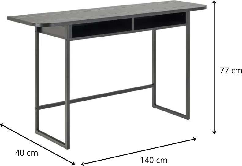 Konzolový stolek Darlington 140 cm černý dub