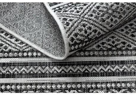 Dywany Luszczow Kusový koberec SISAL SION cikcak, diamanty BOHO 22168 černý / ecru Rozměr koberce: 70 x 250 cm