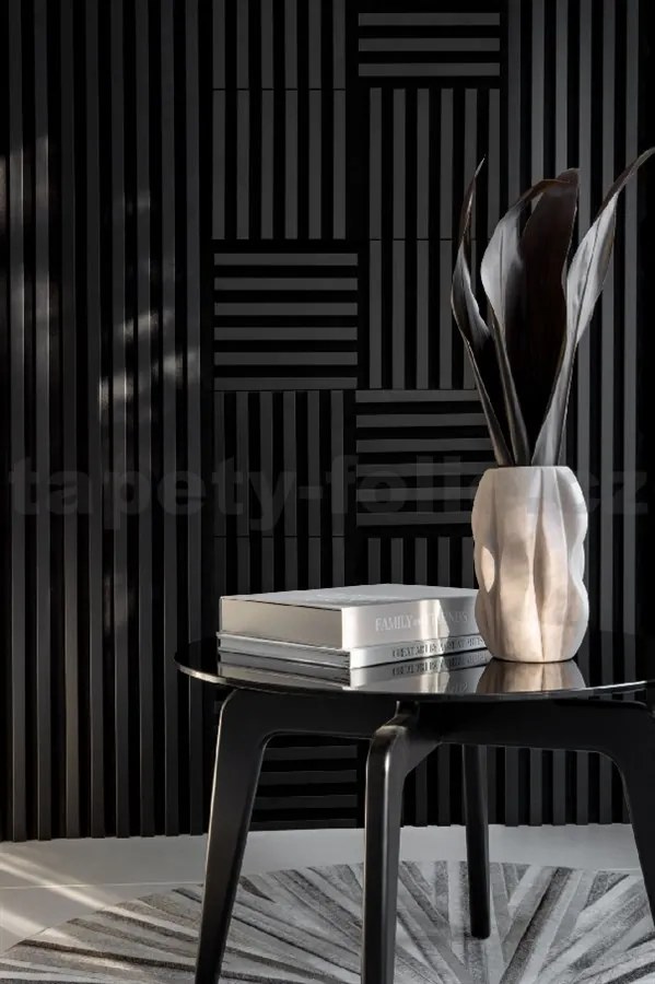 Dekorační panely, bílé 3D lamely na filcovém podkladu, rozměr 270 x 30 cm, IMPOL TRADE