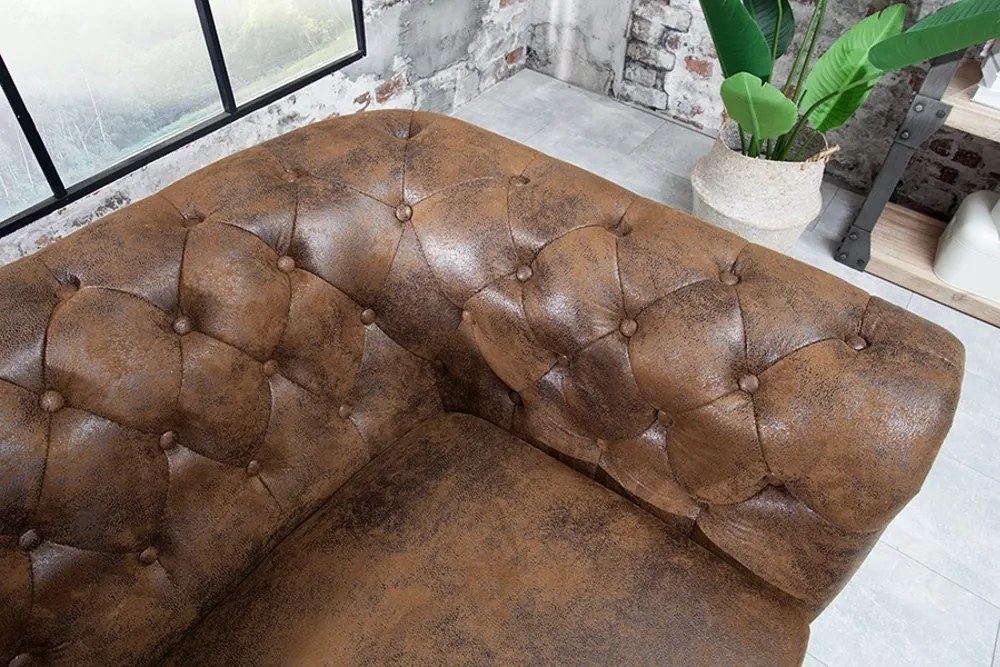 Dvousedačka Chesterfield Vintage hnědá