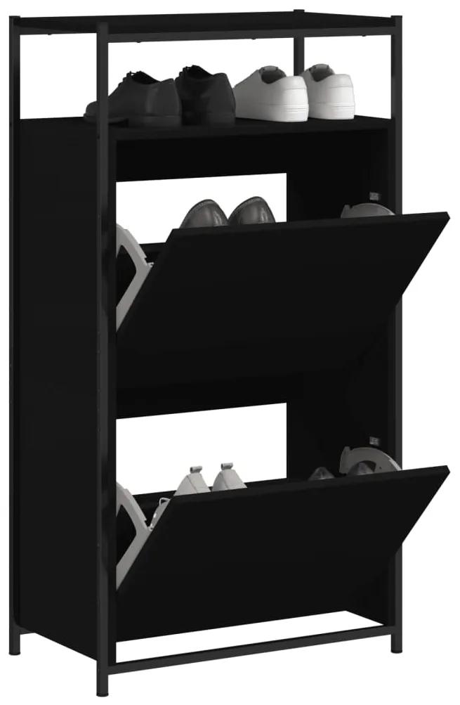 Botník černý 60 x 34 x 112 cm kompozitní dřevo - Default Title