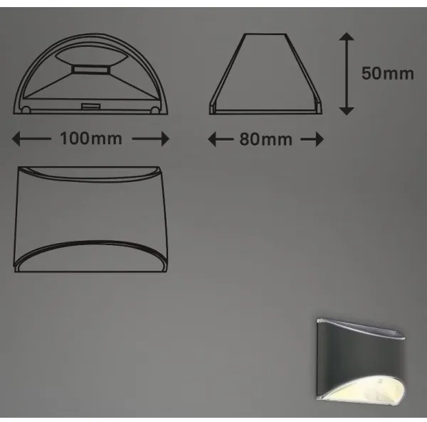 Briloner 3133015 - LED Solární nástěnné svítidlo LED/2W/3,7V IP44 3000K