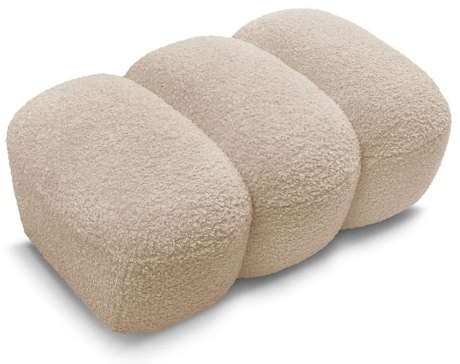 Béžová podnožka z textilie bouclé Hippolyte – Bobochic Paris