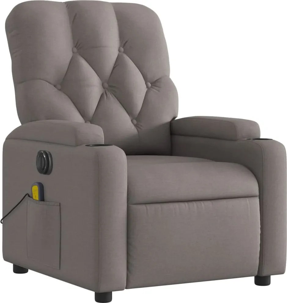 Elektrické masážní polohovací křeslo taupe textil 3204706