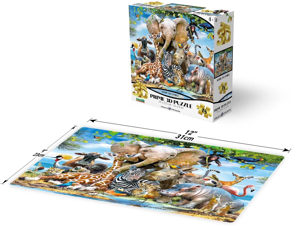 PRIME 3D PUZZLE - Africký úsměv 63 dílků