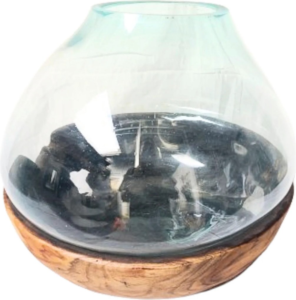 XXXLutz VÁZA, dřevo, sklo, 40 cm Ambia Home - Skleněné vázy - 0035570007